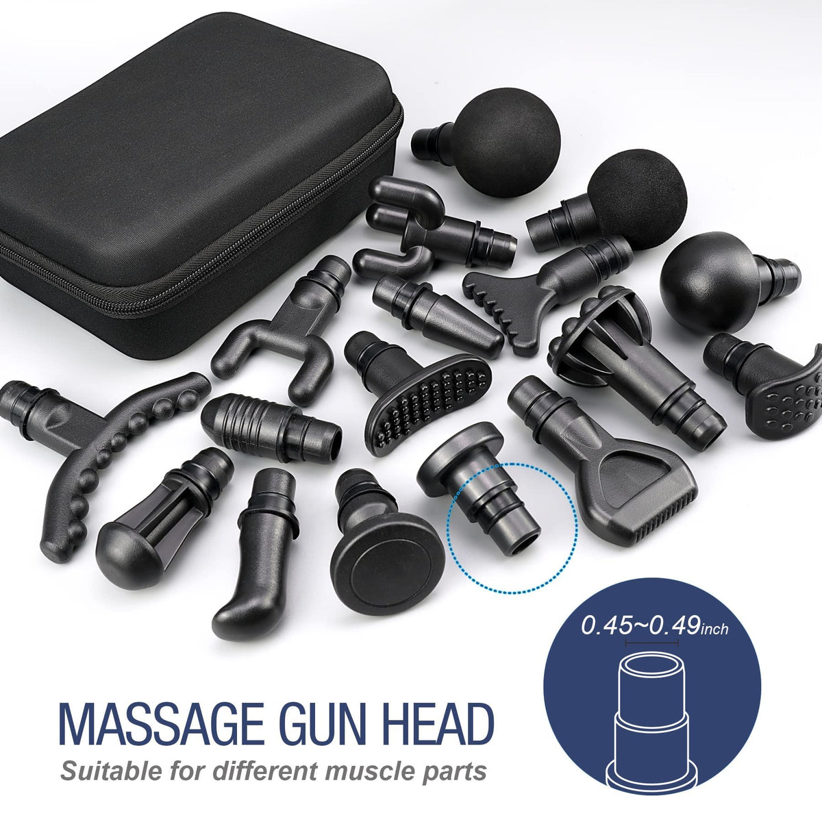Legiral 13 Different Massage Gun Heads with Carrying Case Massage Gun